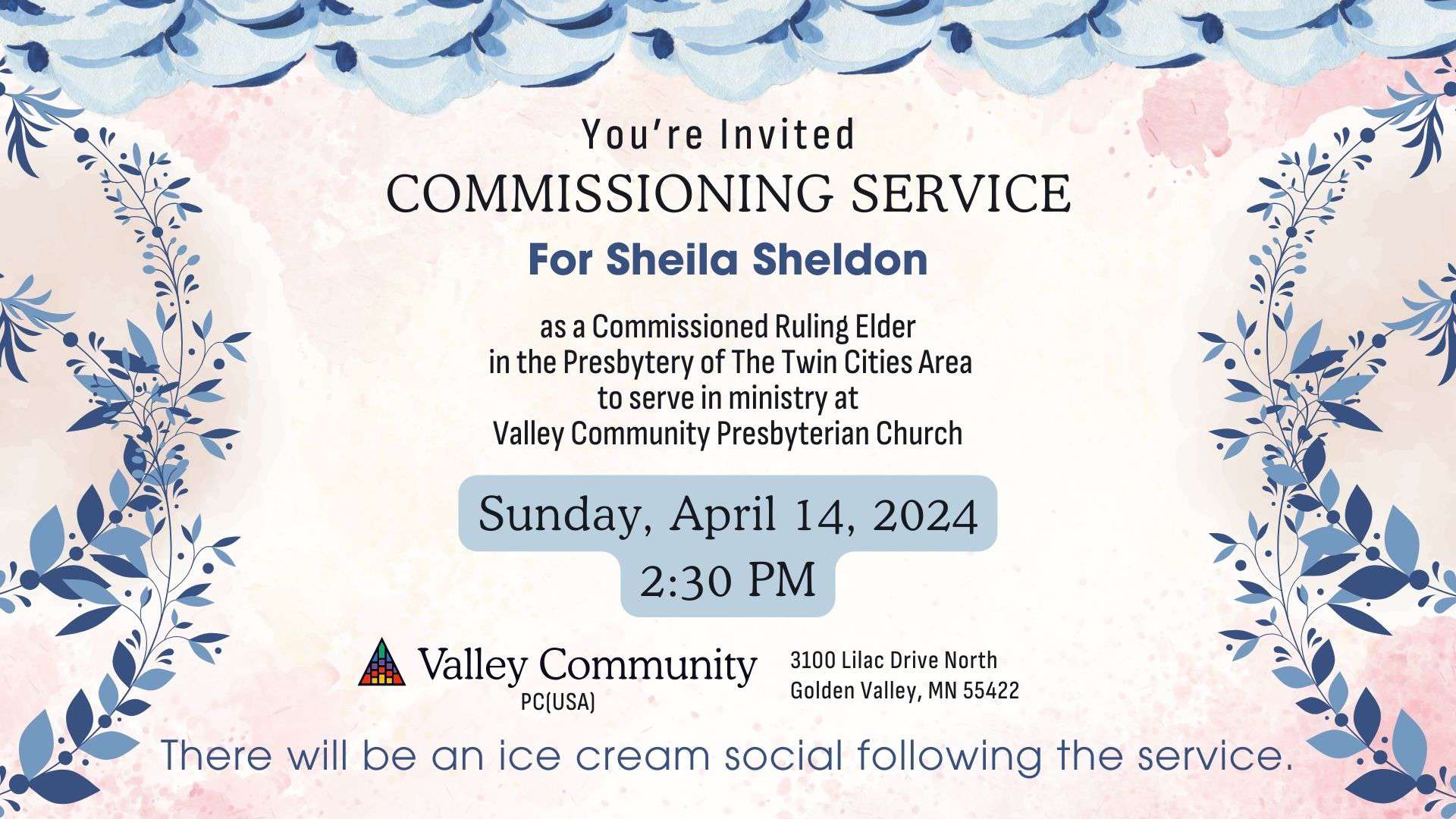 April 14, 2024 | Commissioning Service for Sheila Sheldon - Valley ...