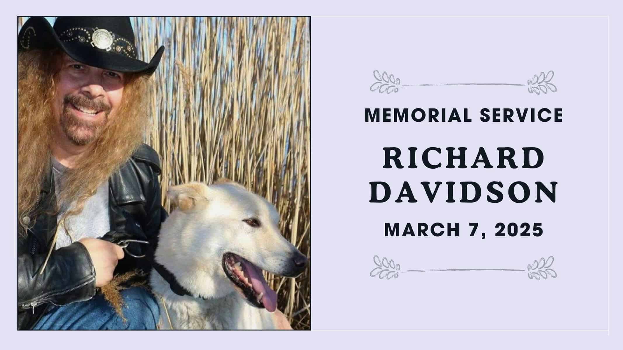 Memorial Service for Richard Davidson | March 7, 2025 - Valley ...